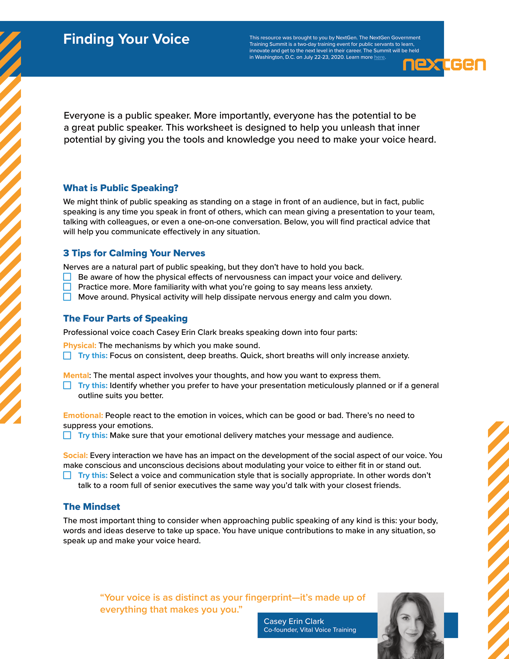 Public Speaking Worksheet